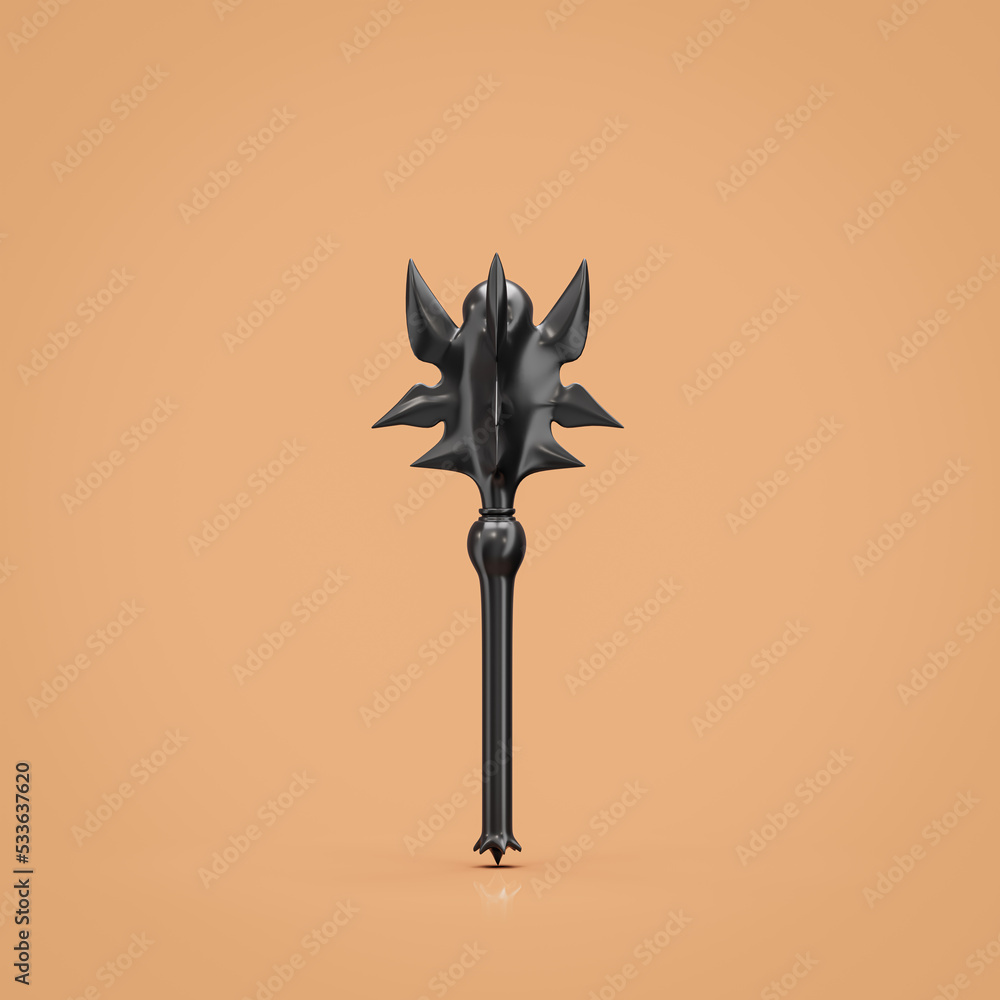 Black medieval battle axe, nordic skyrim battleaxe weapon. Single blade ...