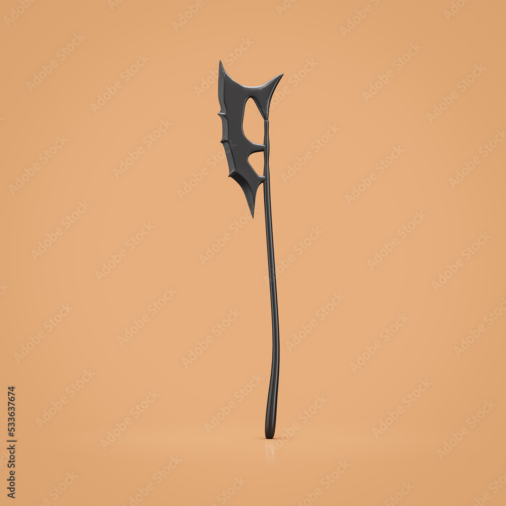 Black medieval battle axe, nordic skyrim battleaxe weapon. Single blade ...