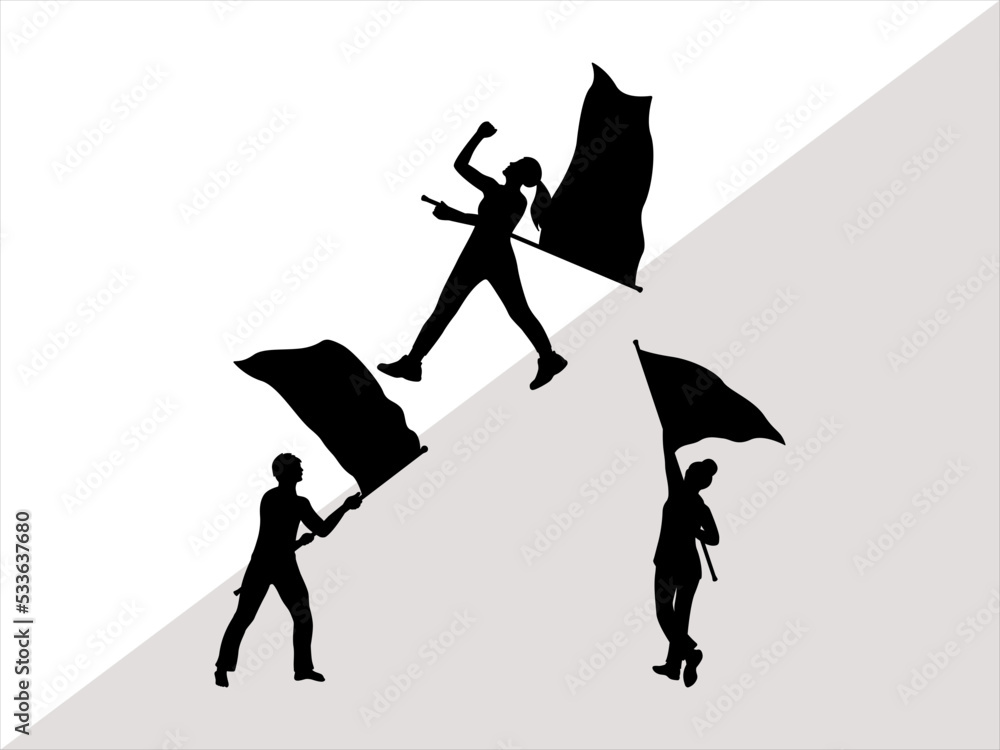 Vecteur Stock Color Guard Flags Svg, Color Guard Svg, Marching Band ...