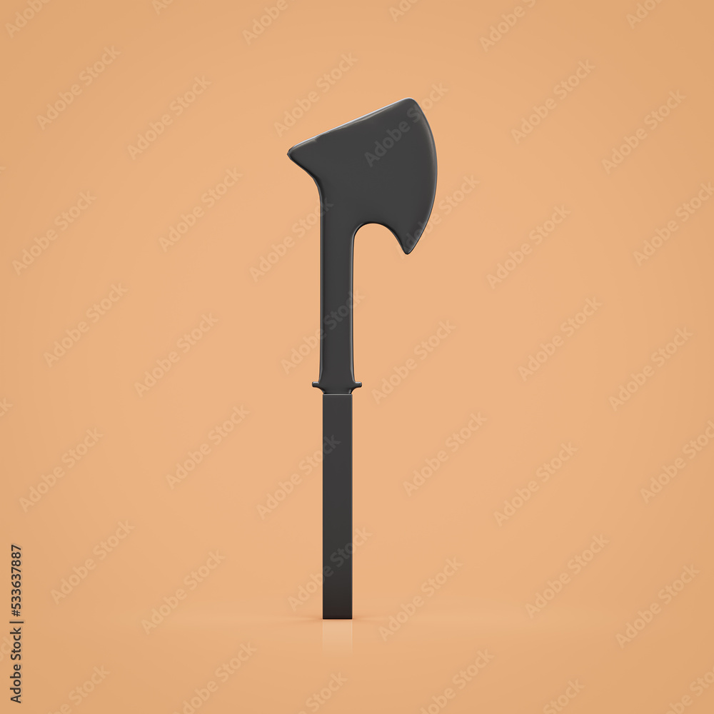 Black medieval battle axe, nordic skyrim battleaxe weapon. Single blade ...