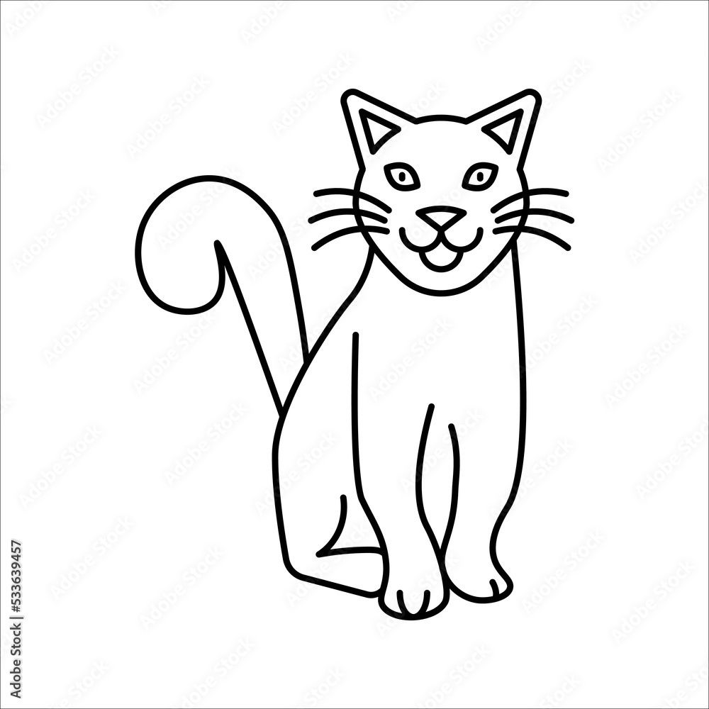 Cat icon. Cat silhouette symbol. Linear style sign for mobile concept ...
