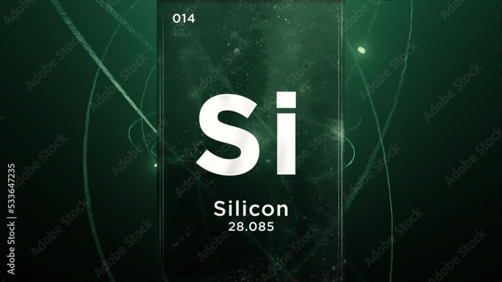 Silicon (Si) symbol chemical element of the periodic table, 3D ...