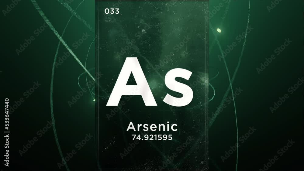 Arsenic (As) symbol chemical element of the periodic table, 3D ...