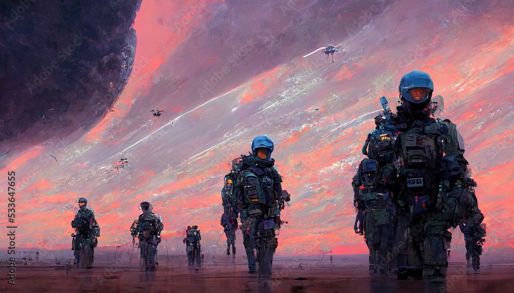 Futuristic special forces, the military of the future art ilustración ...