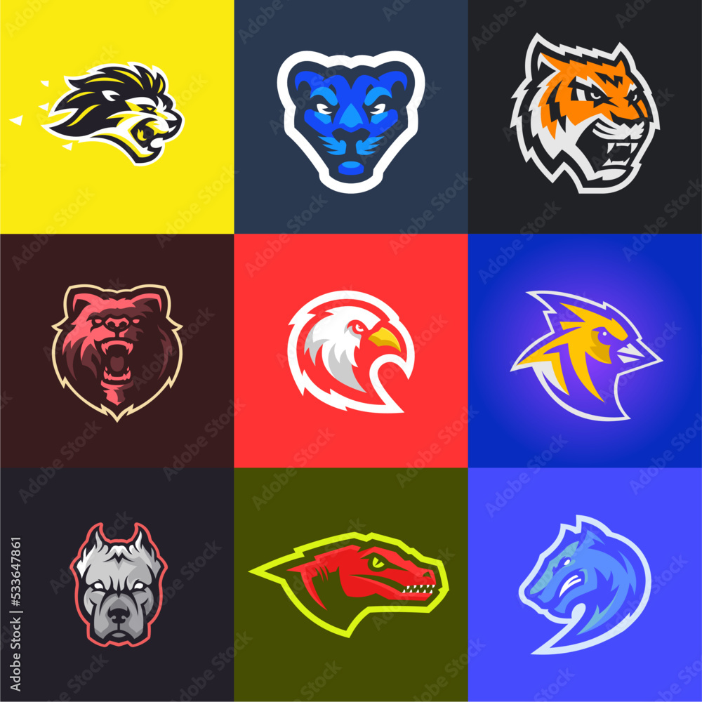 Vektorová grafika „Logofolio animal head logo for esport logo lion ...