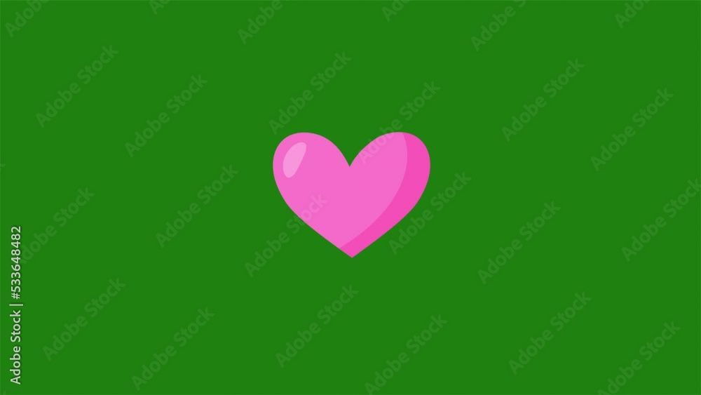 cartoon Heart Beating animation in green screen background. สต็อกวิดีโอ ...