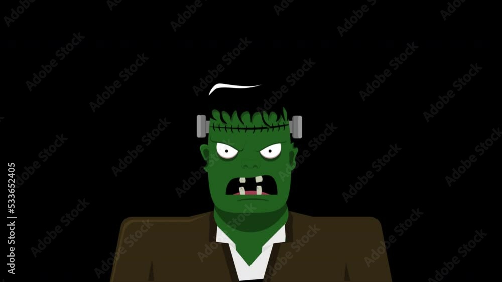 Frankenstein cartoon animation with alpha channel. Animated Halloween ...