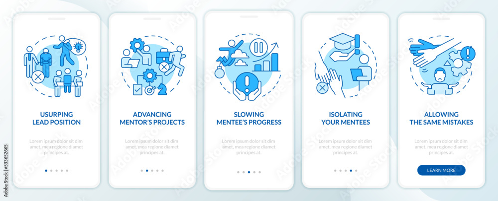 Ethical issues in mentoring blue onboarding mobile app screen ...