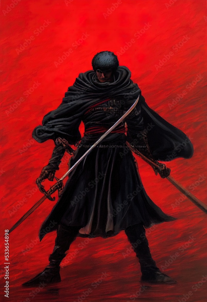 Dark evil knight fantasy art, painting illustration Stock Illustration ...