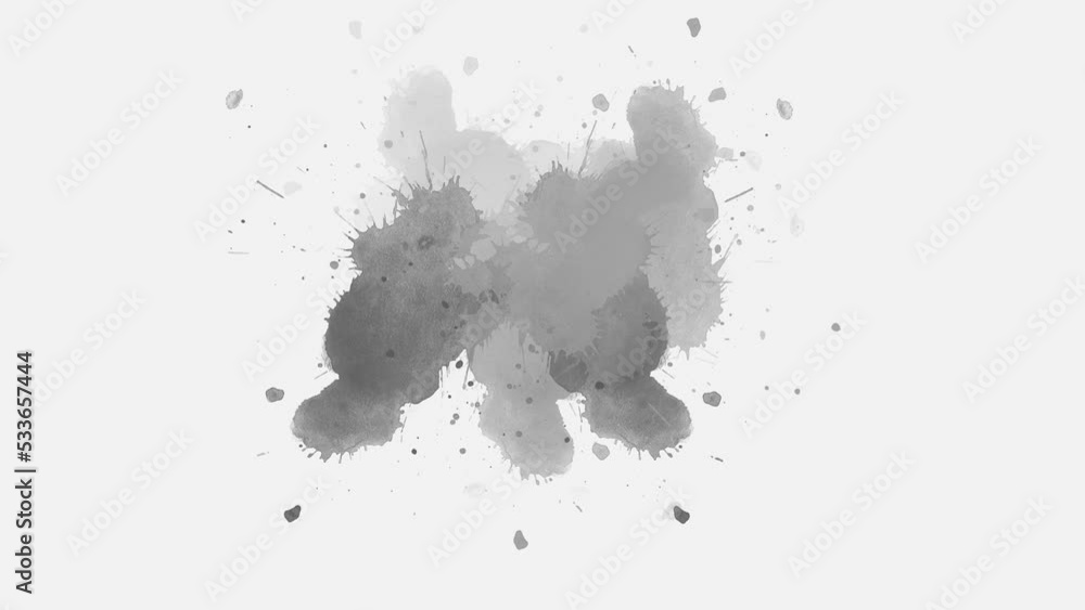 Ink brush stroke transition. Ink splash. Abstract inkblot, splat, fluid ...