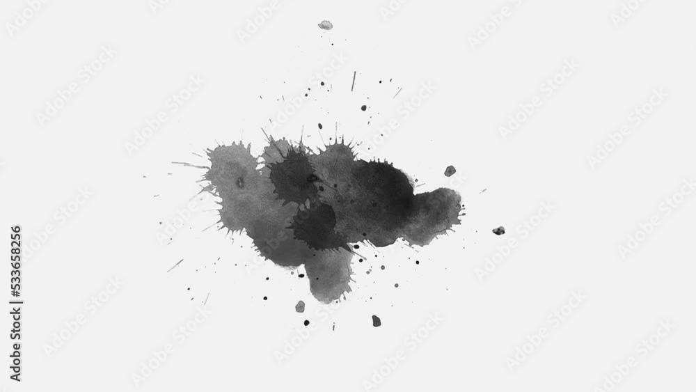 Ink brush stroke transition. Ink splash. Abstract inkblot, splat, fluid ...