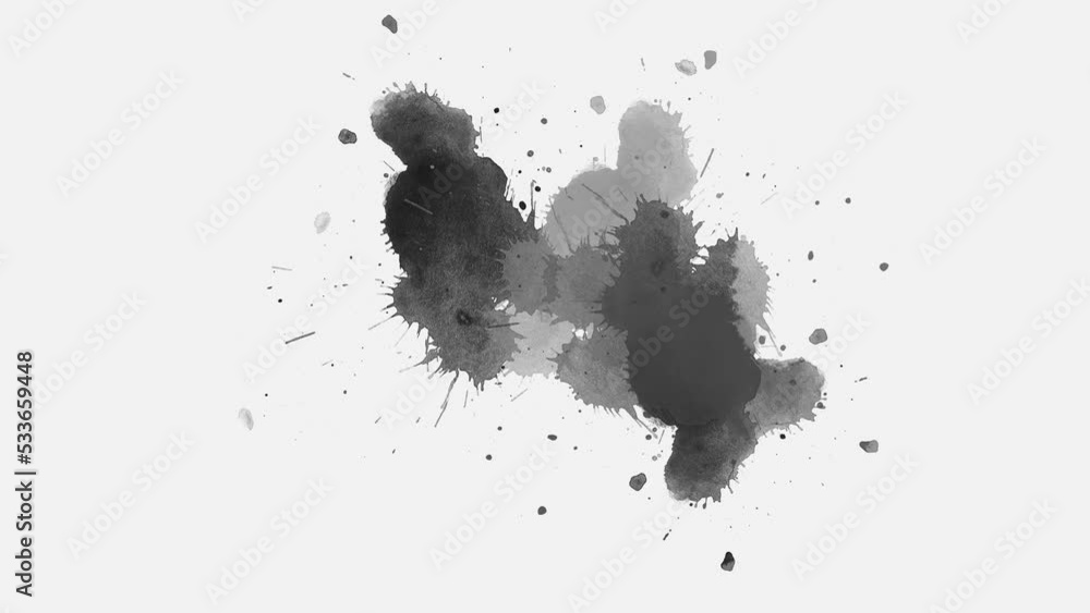Ink brush stroke transition. Ink splash. Abstract inkblot, splat, fluid ...