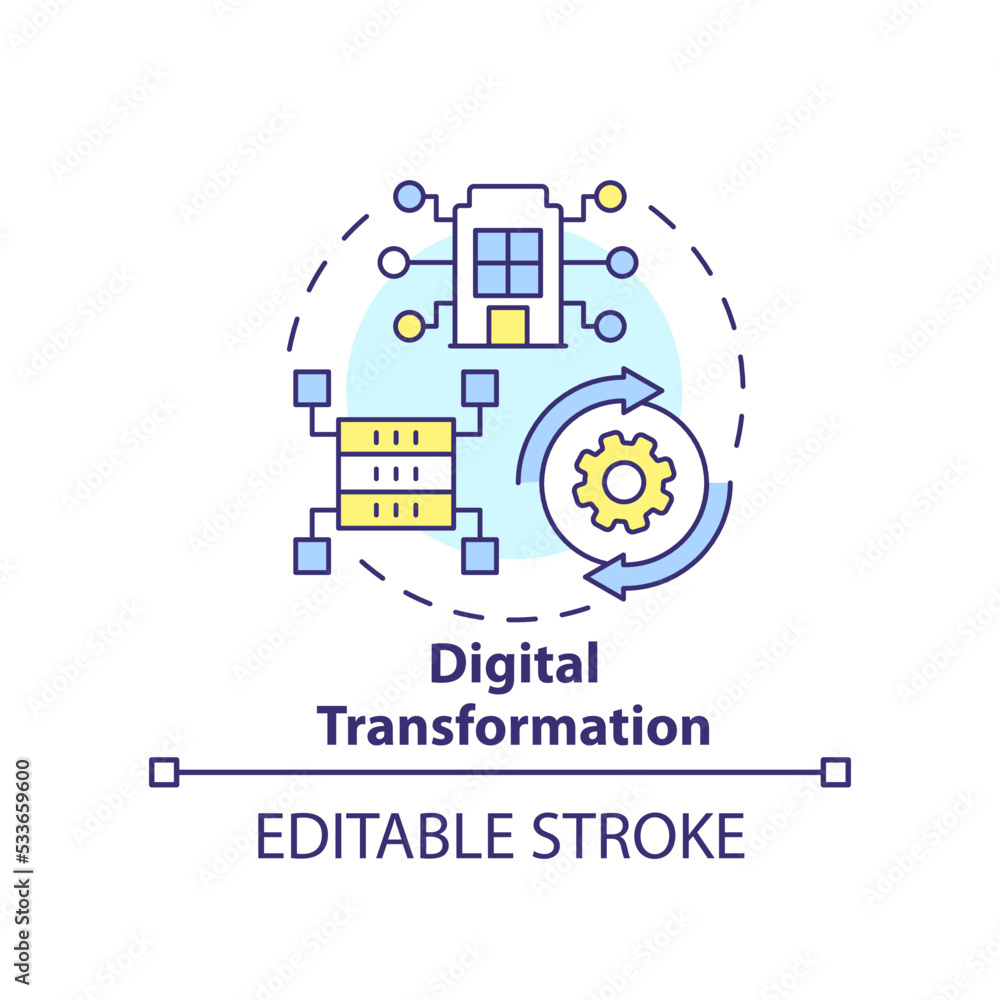 Digital transformation concept icon. IT modernization. Business trend ...