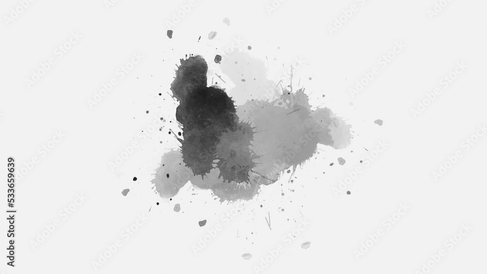 Ink brush stroke transition. Ink splash. Abstract inkblot, splat, fluid ...