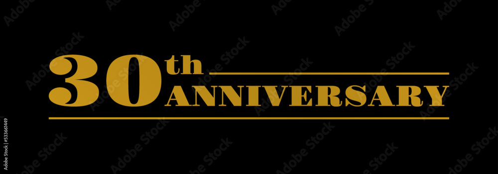 30th anniversary icon or logo. 30 years text for birthday, jubilee ...