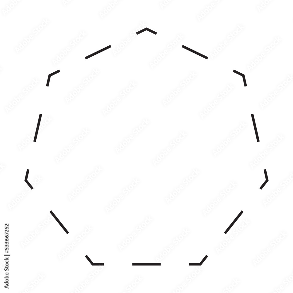 Heptagon Shape Dashed Symbol Vector Icon For Creative Graphic Design Ui Element In A Pictogram