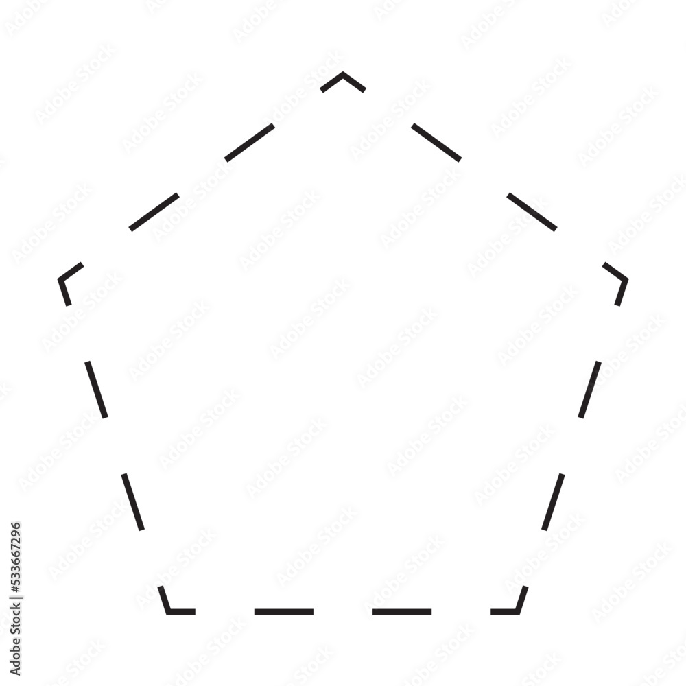 Pentagon Shape Dashed Symbol Vector Icon For Creative Graphic Design Ui Element In A Pictogram