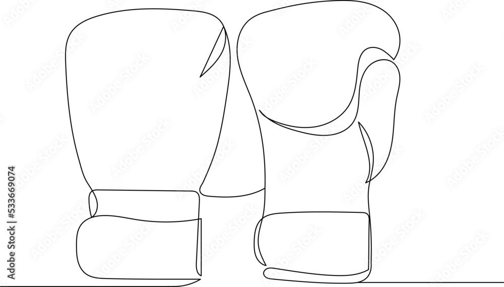 boxing gloves one line drawing, sketch vector Stock Vector | Adobe Stock
