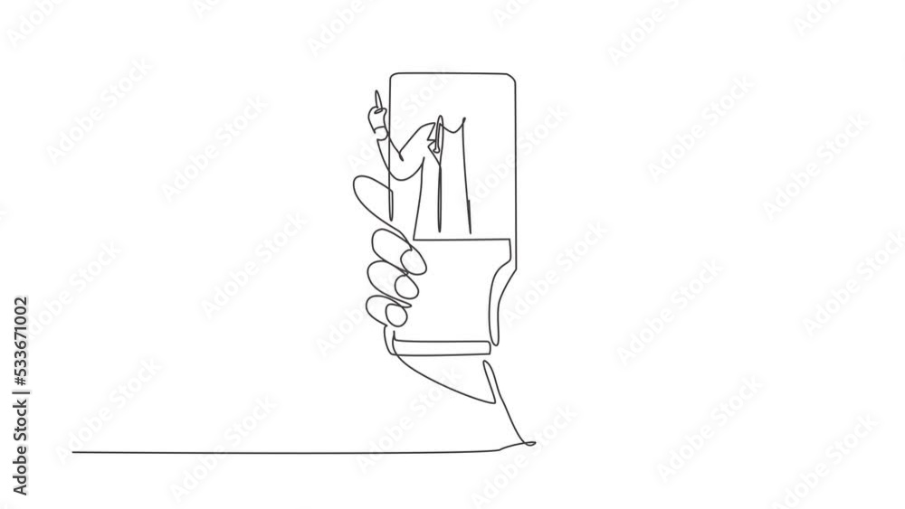 Vidéo Stock Self drawing animation of single line draw hand holding ...