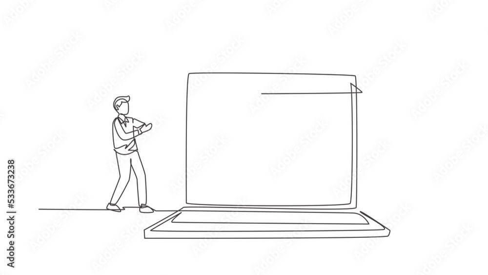 Video Stock Animated self drawing of single continuous line draw young ...