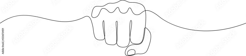 Continuous one line drawing of punch fist. Vector illustration. Stock ...