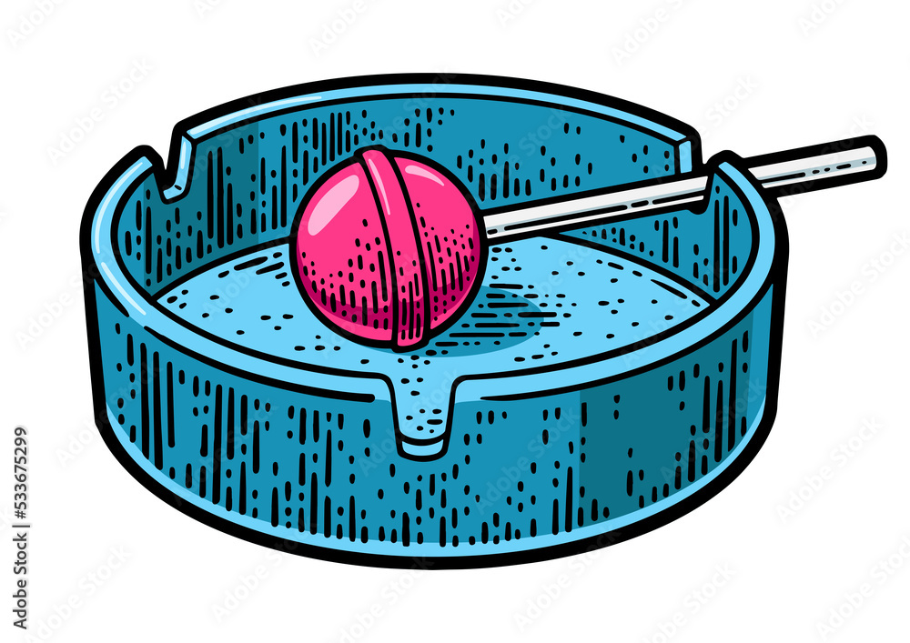 lollipop ashtray line art color sketch PNG illustration with ...
