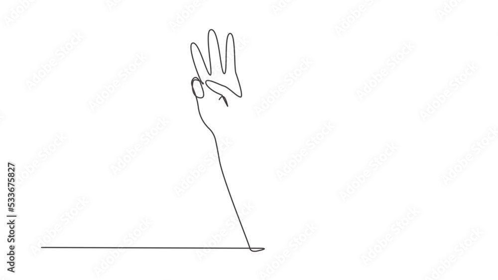 Self drawing animation of single line draw third symbol. Number three ...