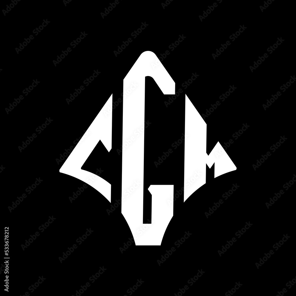 CGM letter logo design. CGM modern letter logo with black and white ...