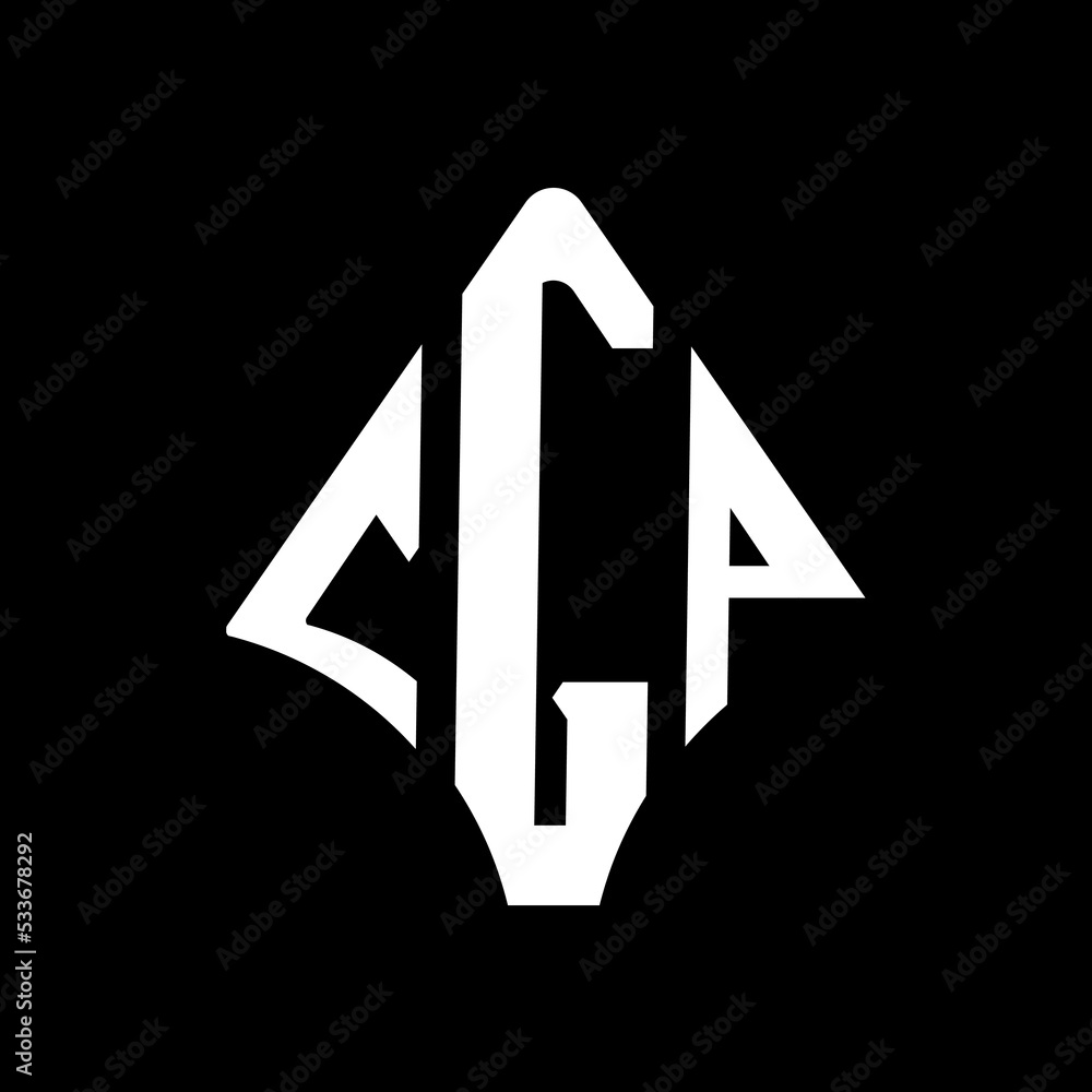 CGP letter logo design. CGP modern letter logo with black and white ...