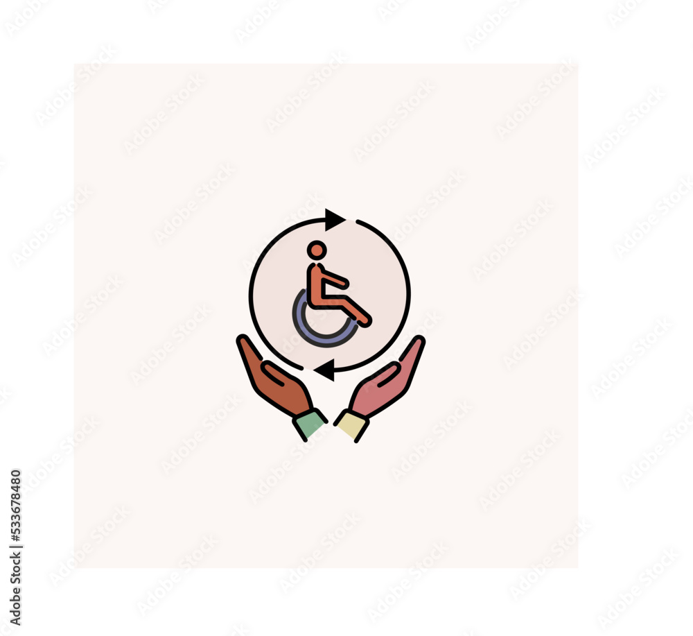 Icon and logo of inclusion, diversity and equality. Icon with a person ...