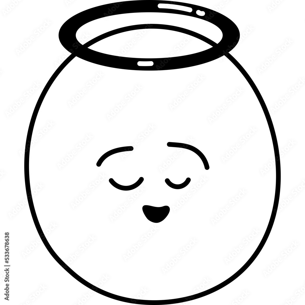 angel smiling face emoji smileys emotion Stock Vector | Adobe Stock