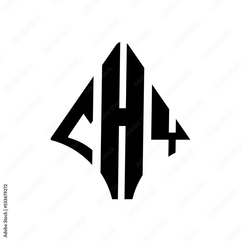 CHY letter logo design. CHY modern letter logo with black and white ...