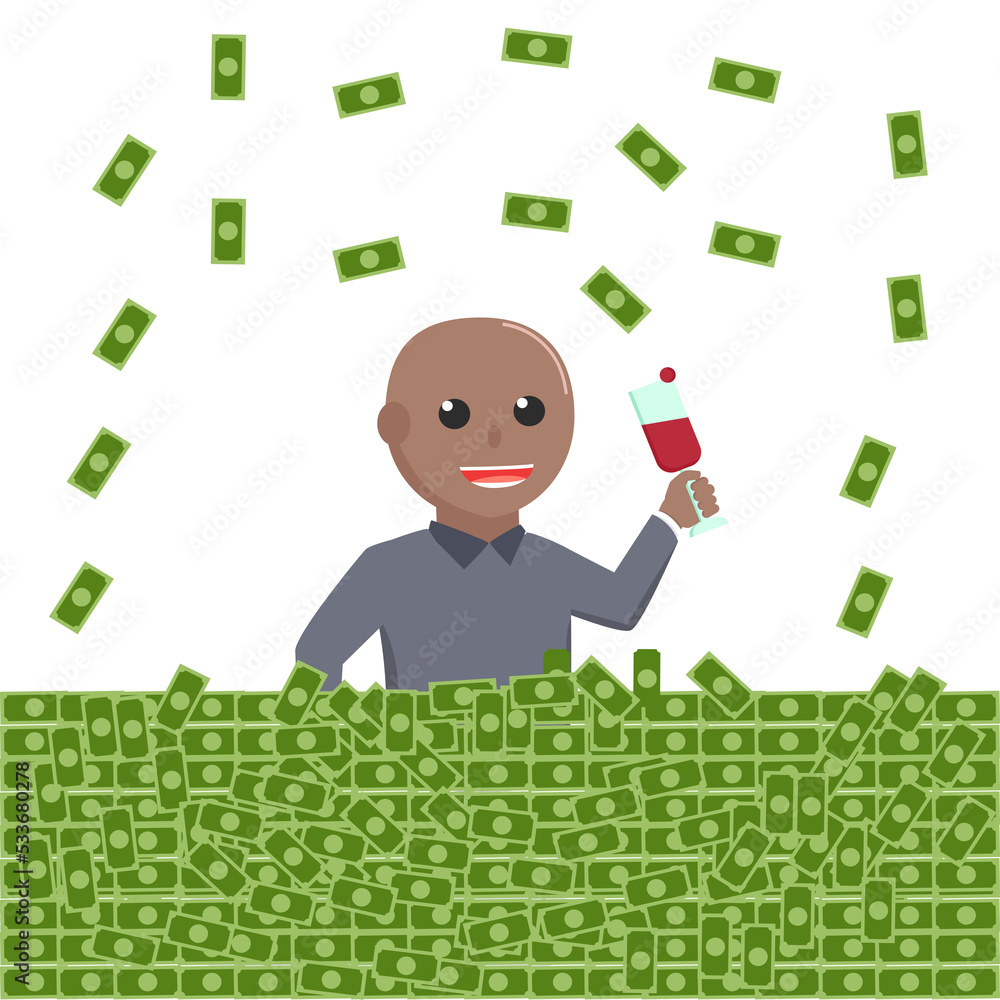 businessman african bald rich design character on white background ...