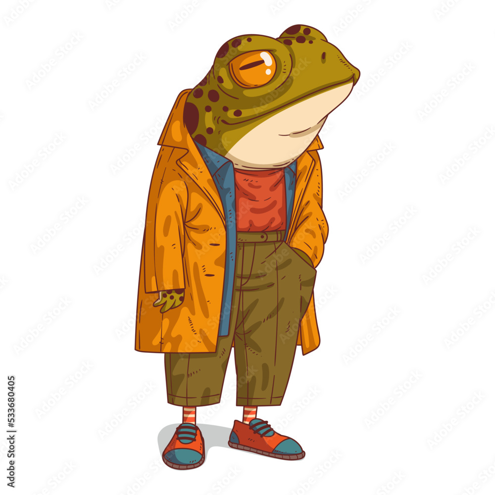 Vettoriale Stock An Urban Guy, isolated vector illustration. A frog ...