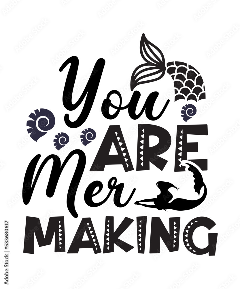 Vettoriale Stock Mermaid Svg Bundle,Mermaid Svg,Give Me Vitamin Sea Svg ...