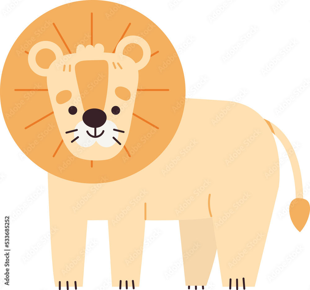 lion cute animal zoo isolated clipart Stock Illustration | Adobe Stock
