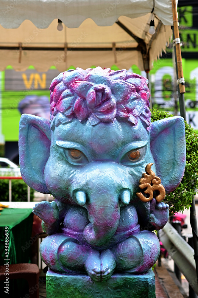 BANGKOK, THAILAND - September 27, 2022 : The statue of the Ganesha in front of Fortune ...