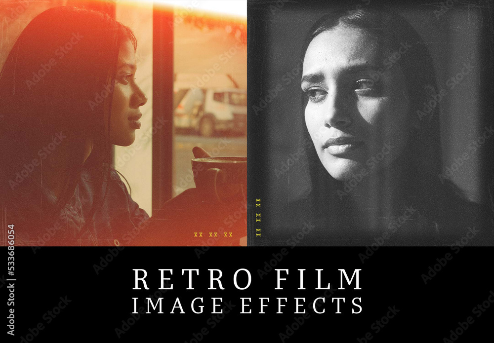 Retro Film Image Effect Stock Template | Adobe Stock
