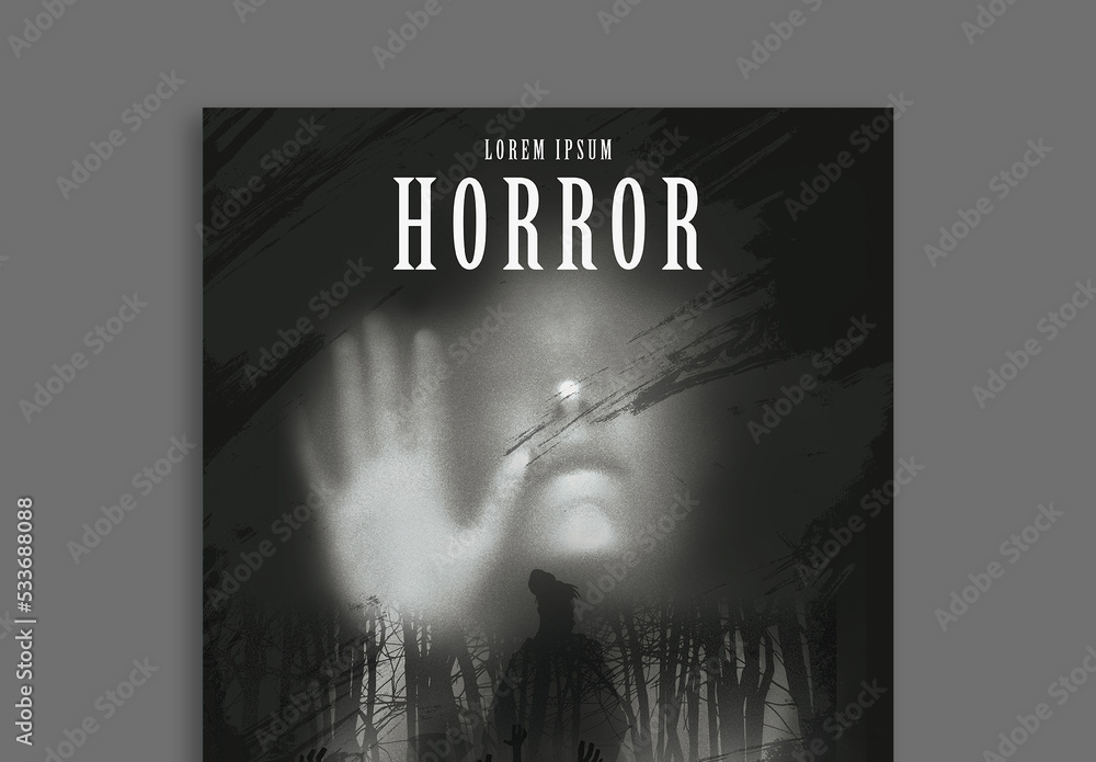 Ghostly Horror Movie Poster Stock Template | Adobe Stock
