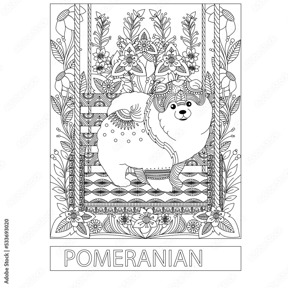 funny dog coloring page for kids Stock Vector | Adobe Stock