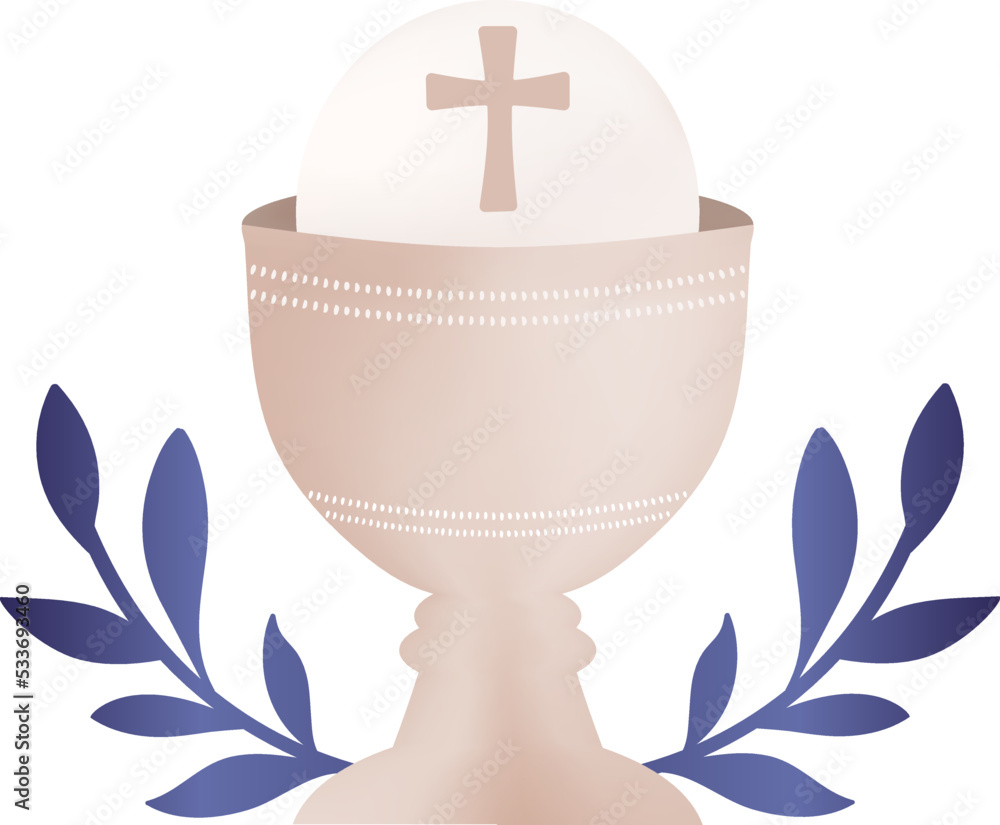 First Holy communion sacred chalice, design for a boy communion Stock Vector | Adobe Stock