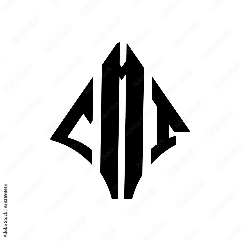 Vecteur Stock CMI letter logo design. CMI modern letter logo with black ...