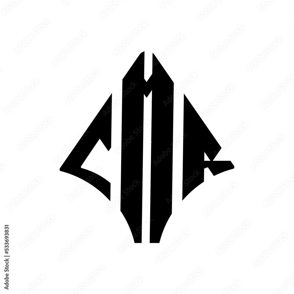CMR letter logo design. CMR modern letter logo with black and white ...
