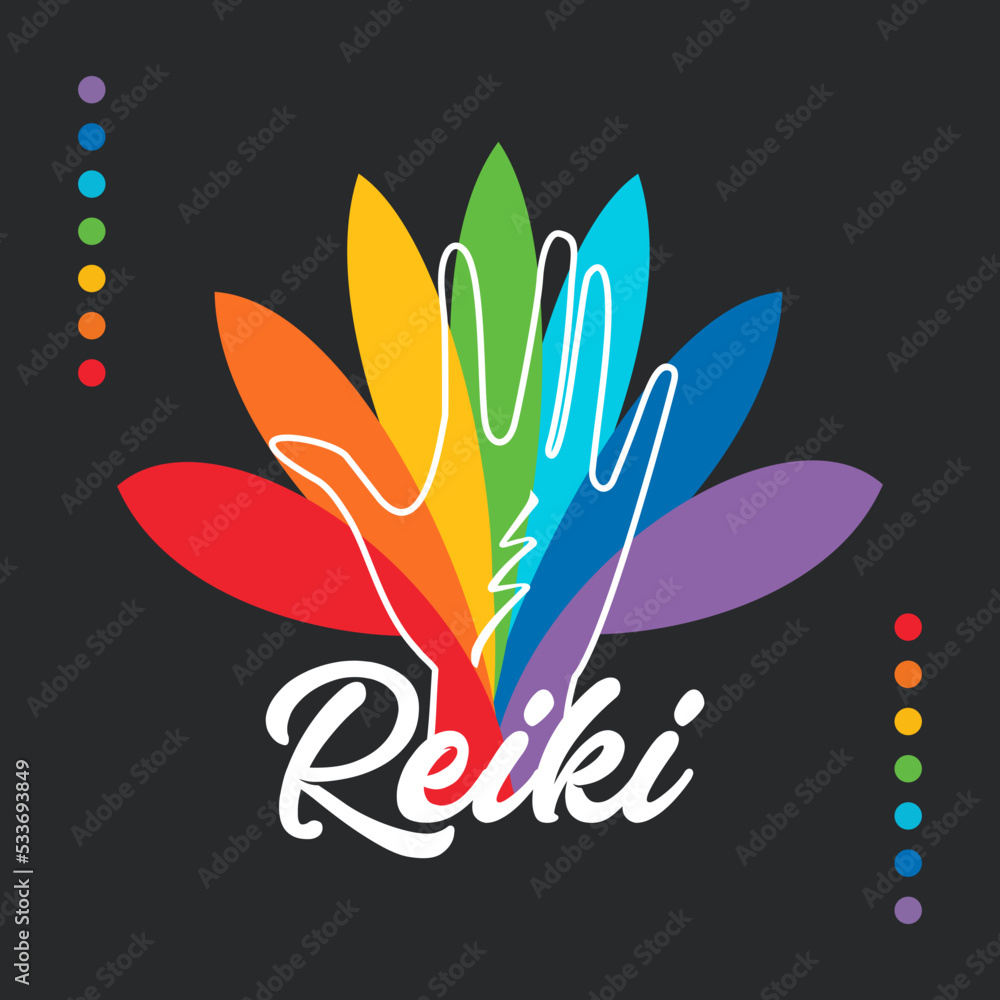 Healing Reiki energi. Logotype. Reiki symbol. Spiritual practice. The ...