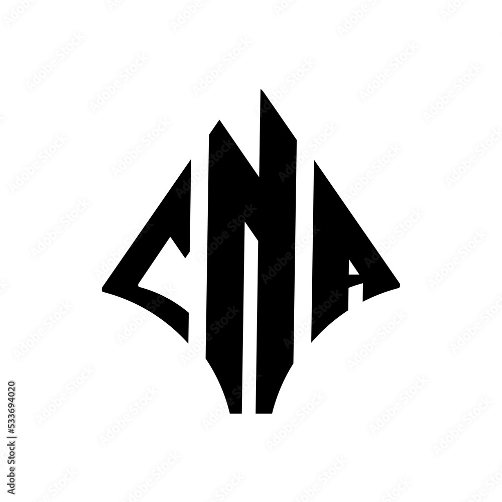 CNA letter logo design. CNA modern letter logo with black and white ...