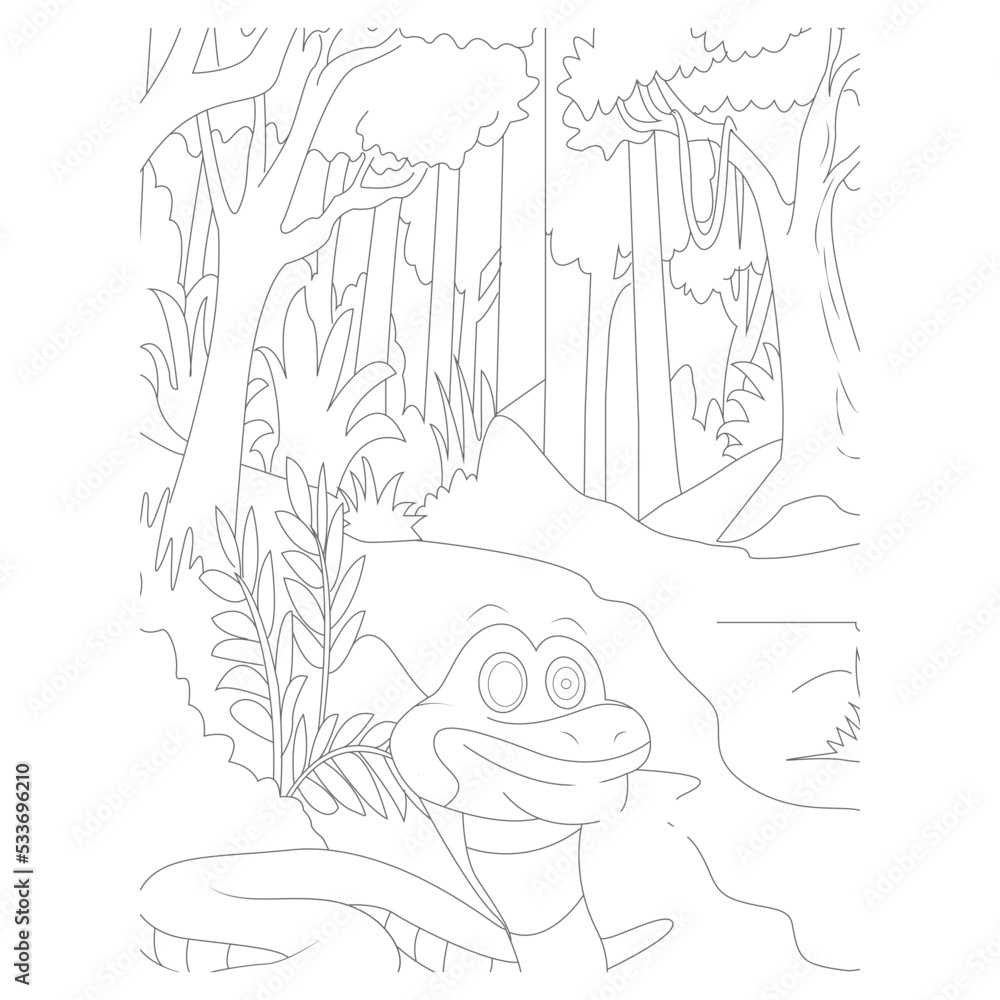 funny animal coloring page for kids Stock Vector | Adobe Stock
