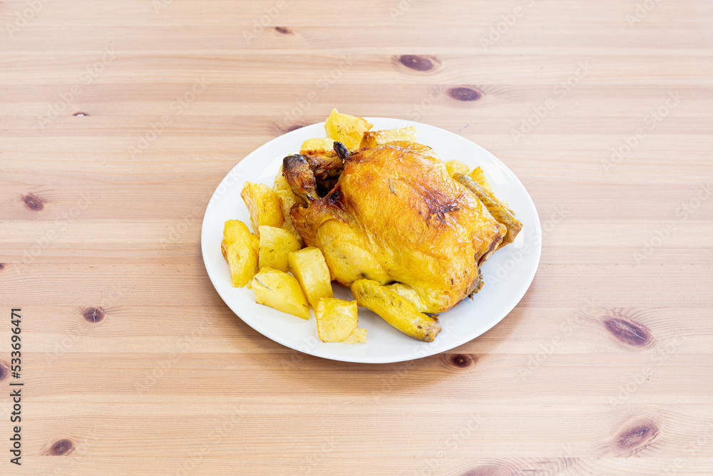 pollo, arrosto, patate, al forno, carne, pasti, alimento, italia, cena ...