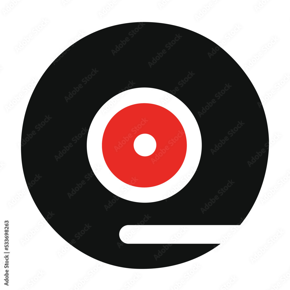 Minimalist vinyl turntable icon, radio station, music store logo ...