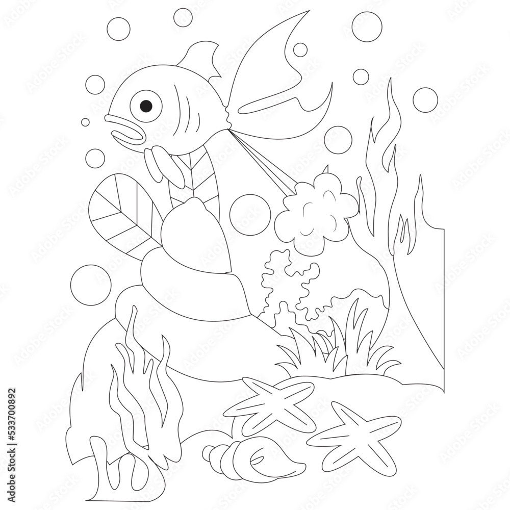 funny animal coloring page for kids Stock Vector | Adobe Stock