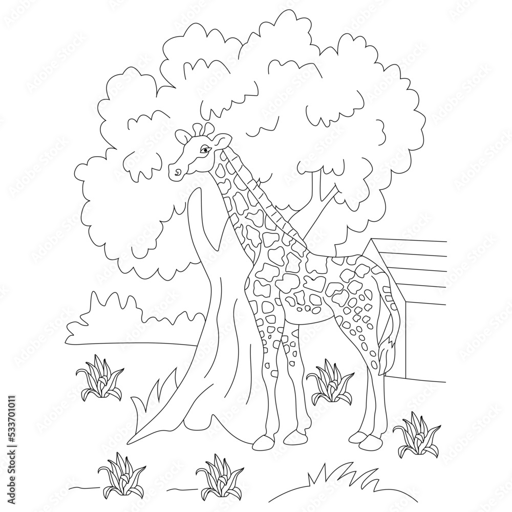 funny animal coloring page for kids Stock Vector | Adobe Stock